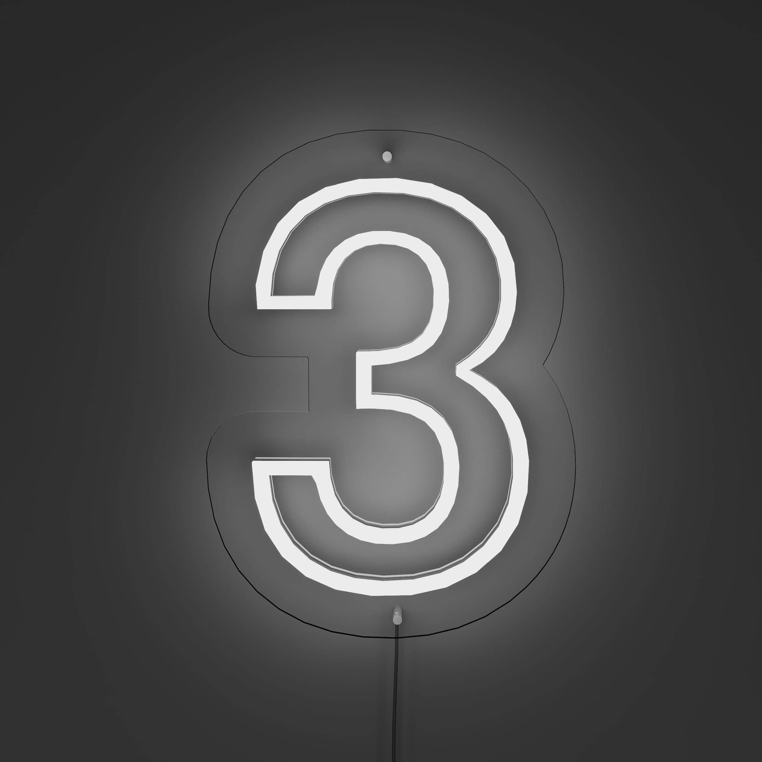 Neon Birthday Sign Number Three — NeonsignLife™ | Custom LED Neon Sign ...