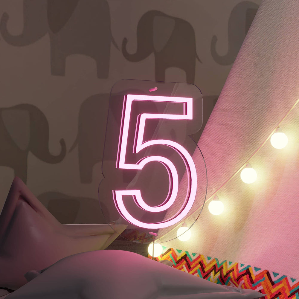 Neon Birthday Sign Number Five — NeonsignLife™ | Custom LED Neon Sign ...