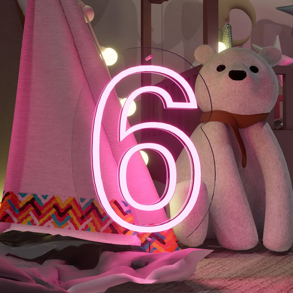 Neon Birthday Sign Number Six — NeonsignLife™ | Custom LED Neon Sign ...