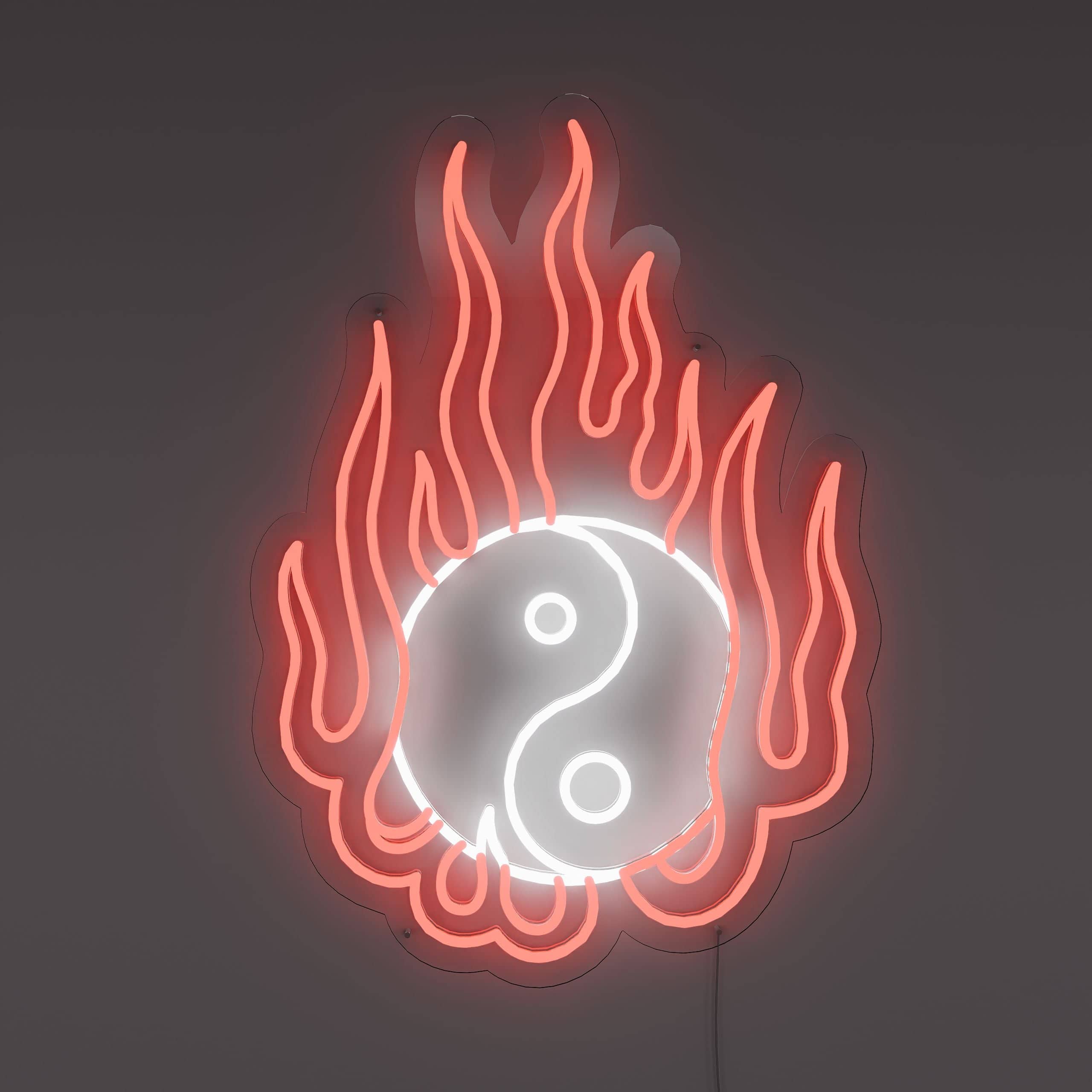 Chinese Neon Sign Yin Yang on Fire — NeonsignLife™ | Custom LED Neon ...