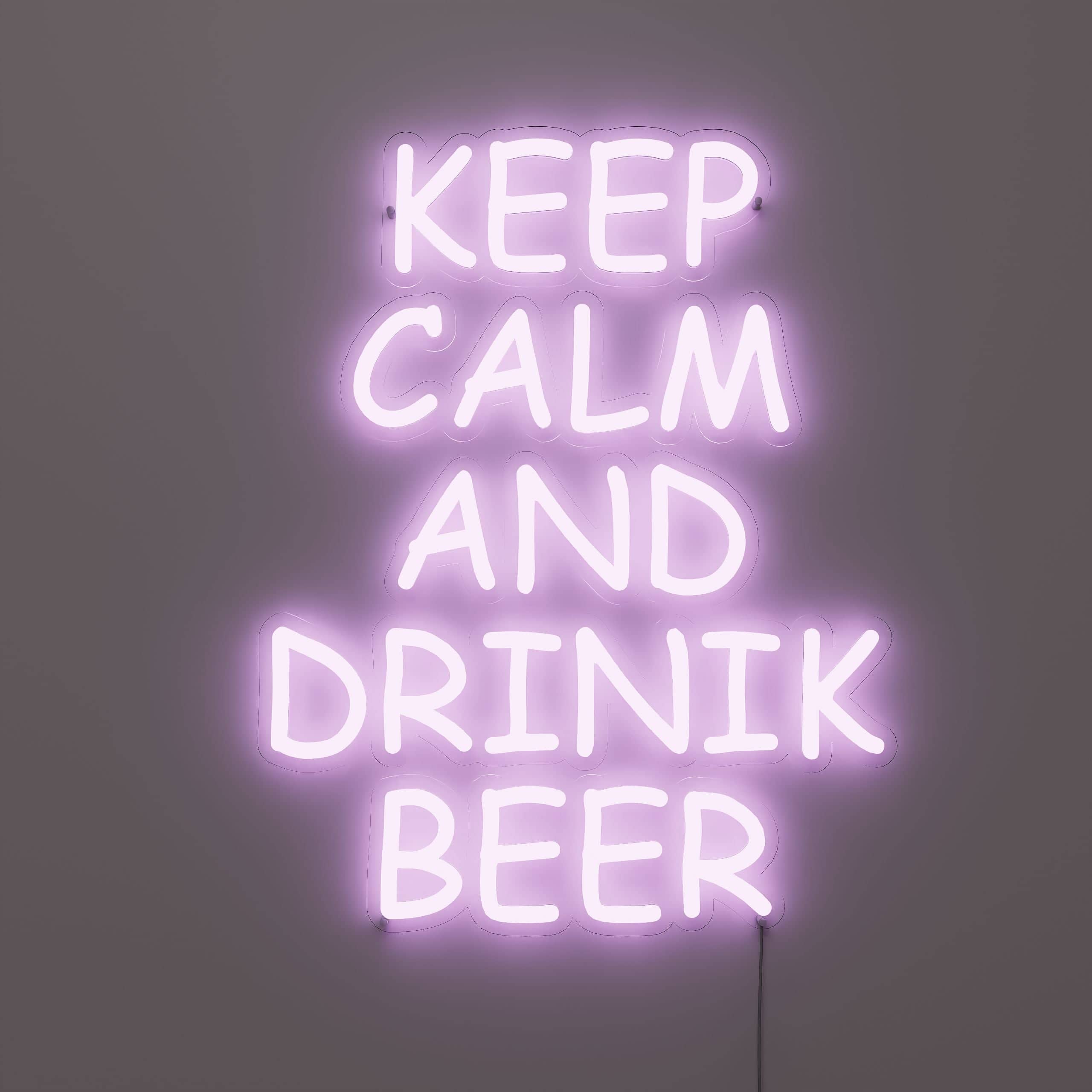 Neon Beer Sign Keep Calm And Drink Beer — NeonsignLife™ | Custom LED ...
