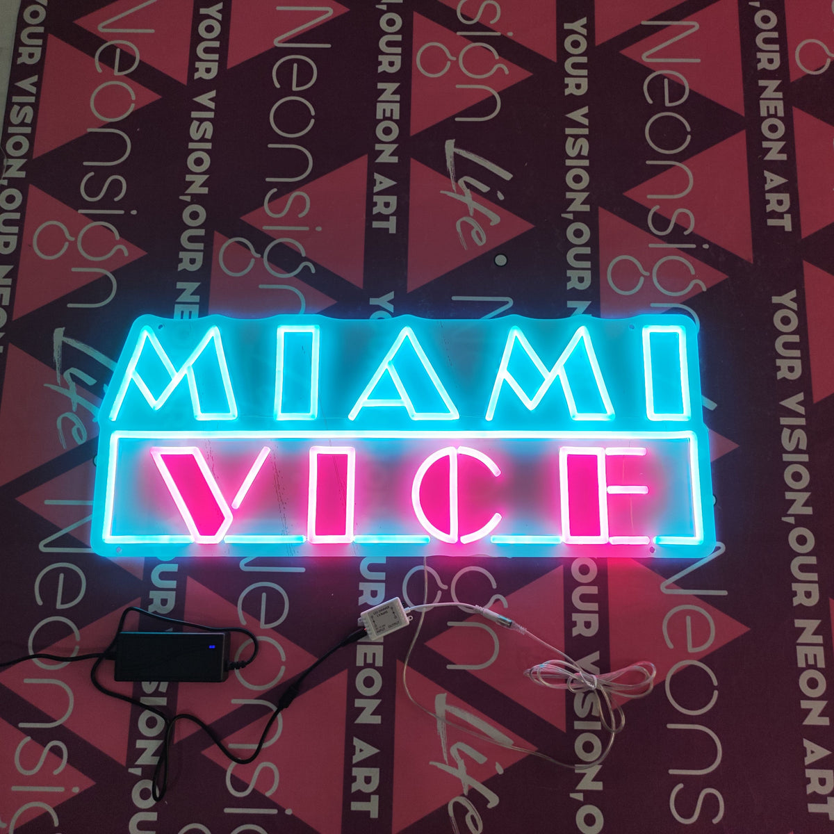Z1478 Customized LED logo miami vice — NeonsignLife™ | Custom LED Neon ...