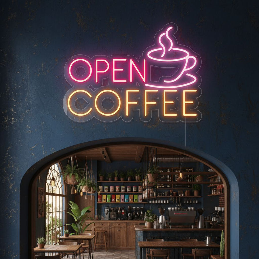 Coffee Open Neon Sign — NeonsignLife™ | Custom LED Neon Sign & Wall ...