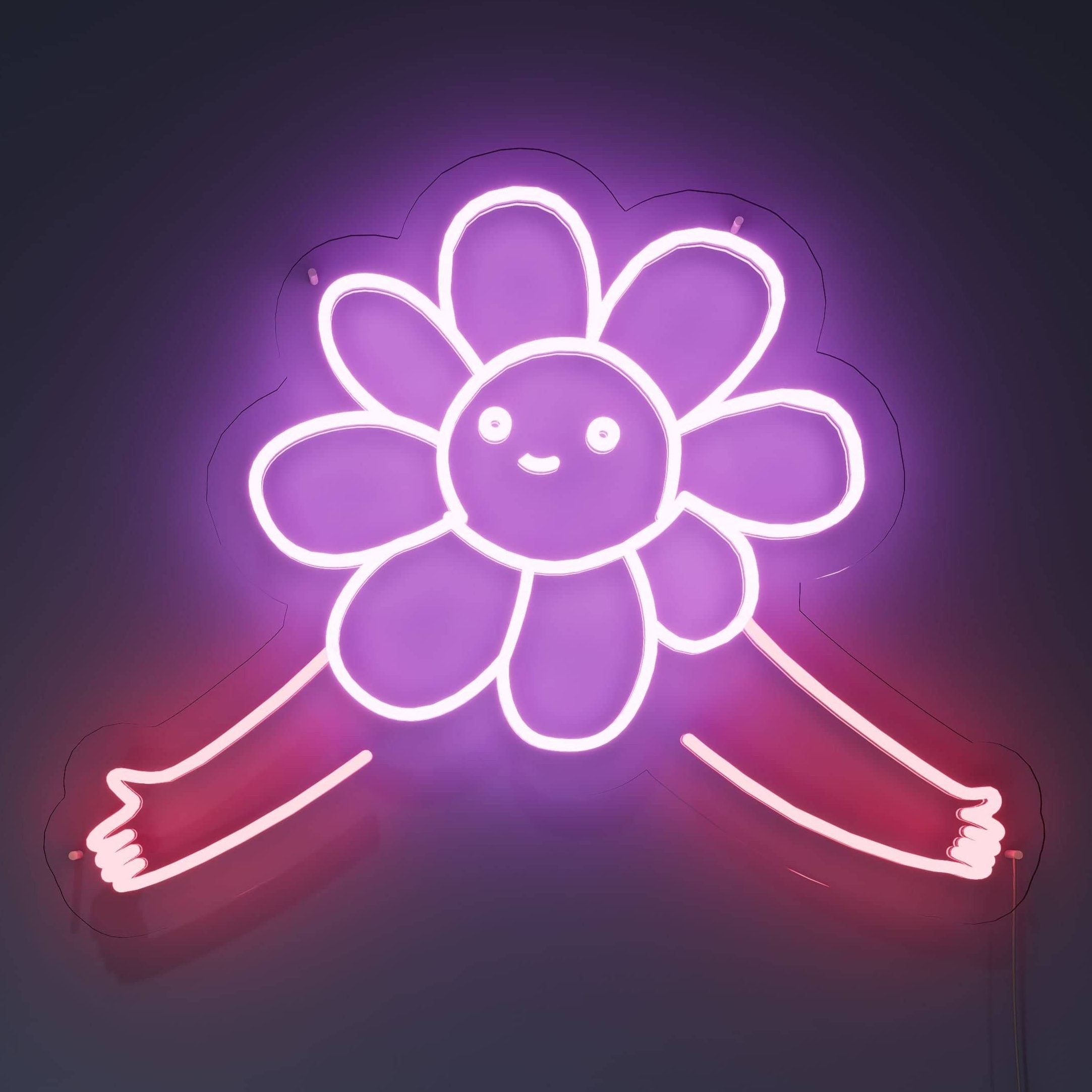 Give Me a Hug Flower Neon Sign — NeonsignLife™ | Custom LED Neon Sign ...