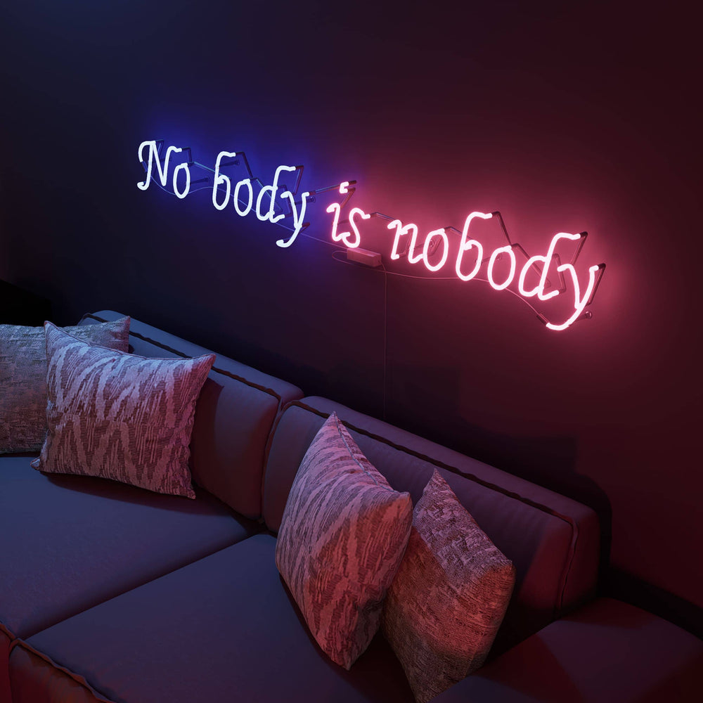 No body is nobody vintage neon sign — NeonsignLife™ | Custom LED Neon ...