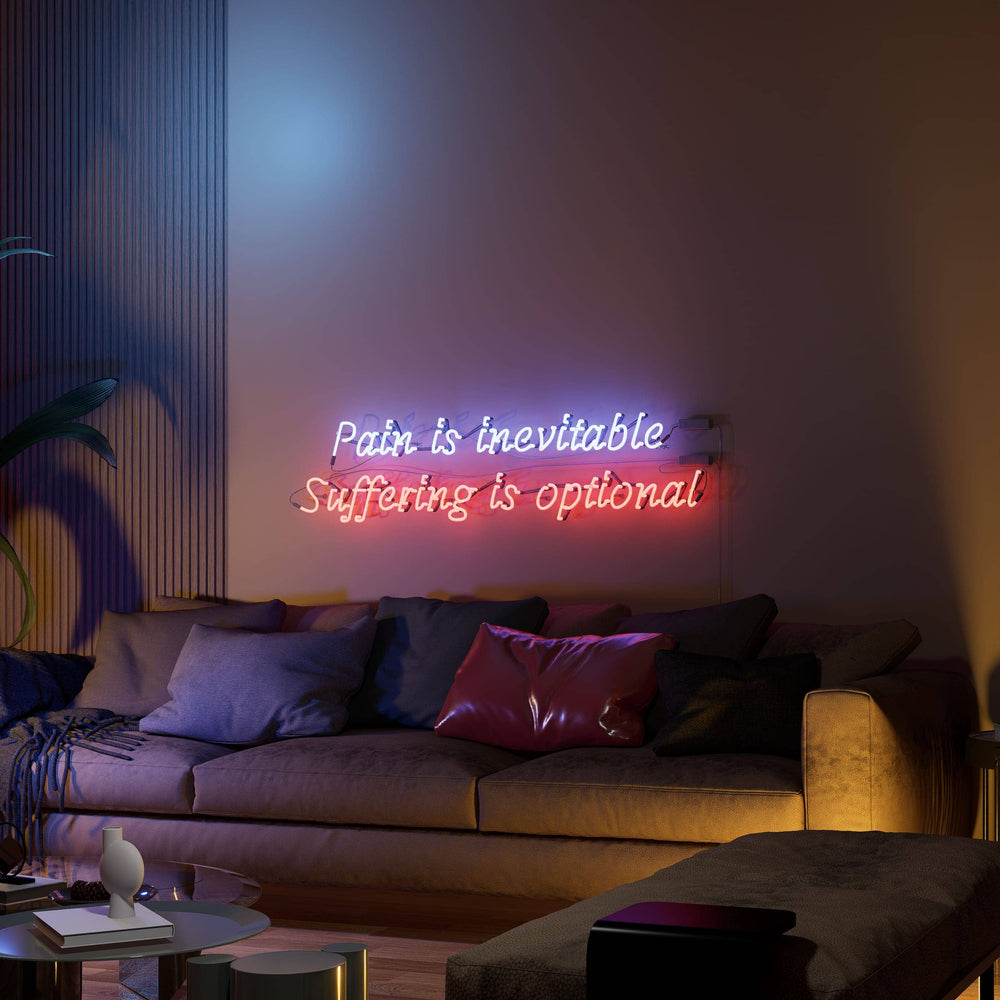 Pain Is Inevitable. retro neon light signs