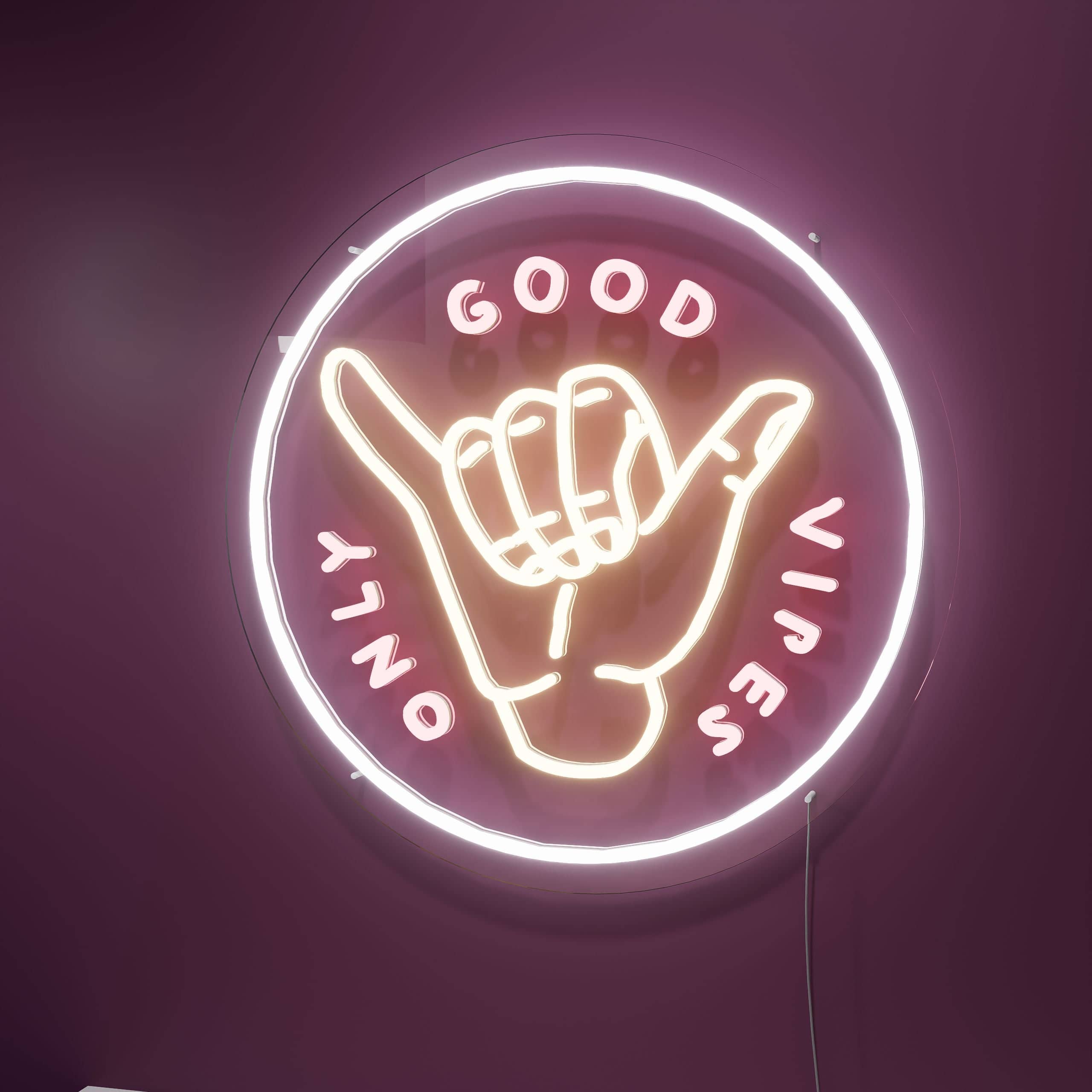 Hands for Good Vibes Neon Sign — NeonsignLife™ | Custom LED Neon Sign ...