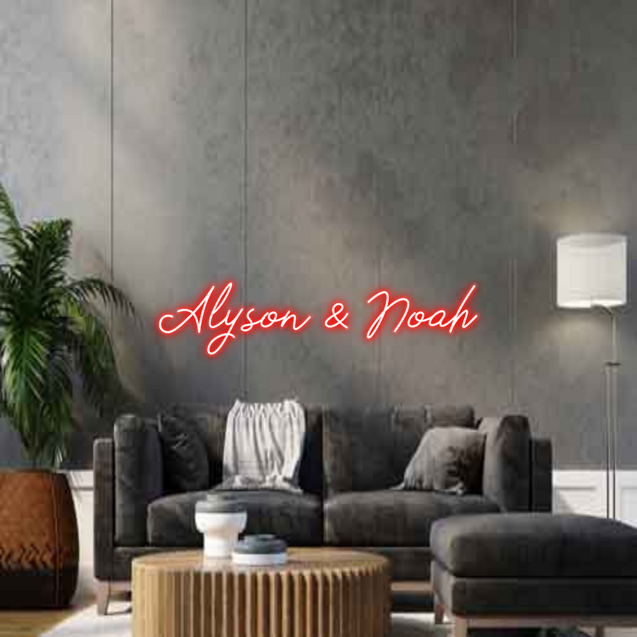 Custom LED Neon Signs Alyson & Noah — NeonsignLife™ | Custom LED Neon ...