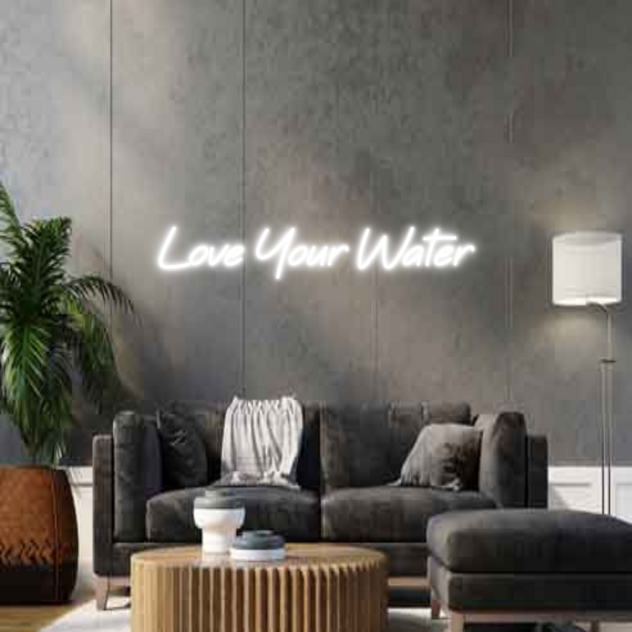 Custom LED Neon Signs Love Your Water — NeonsignLife™ | Custom LED Neon ...