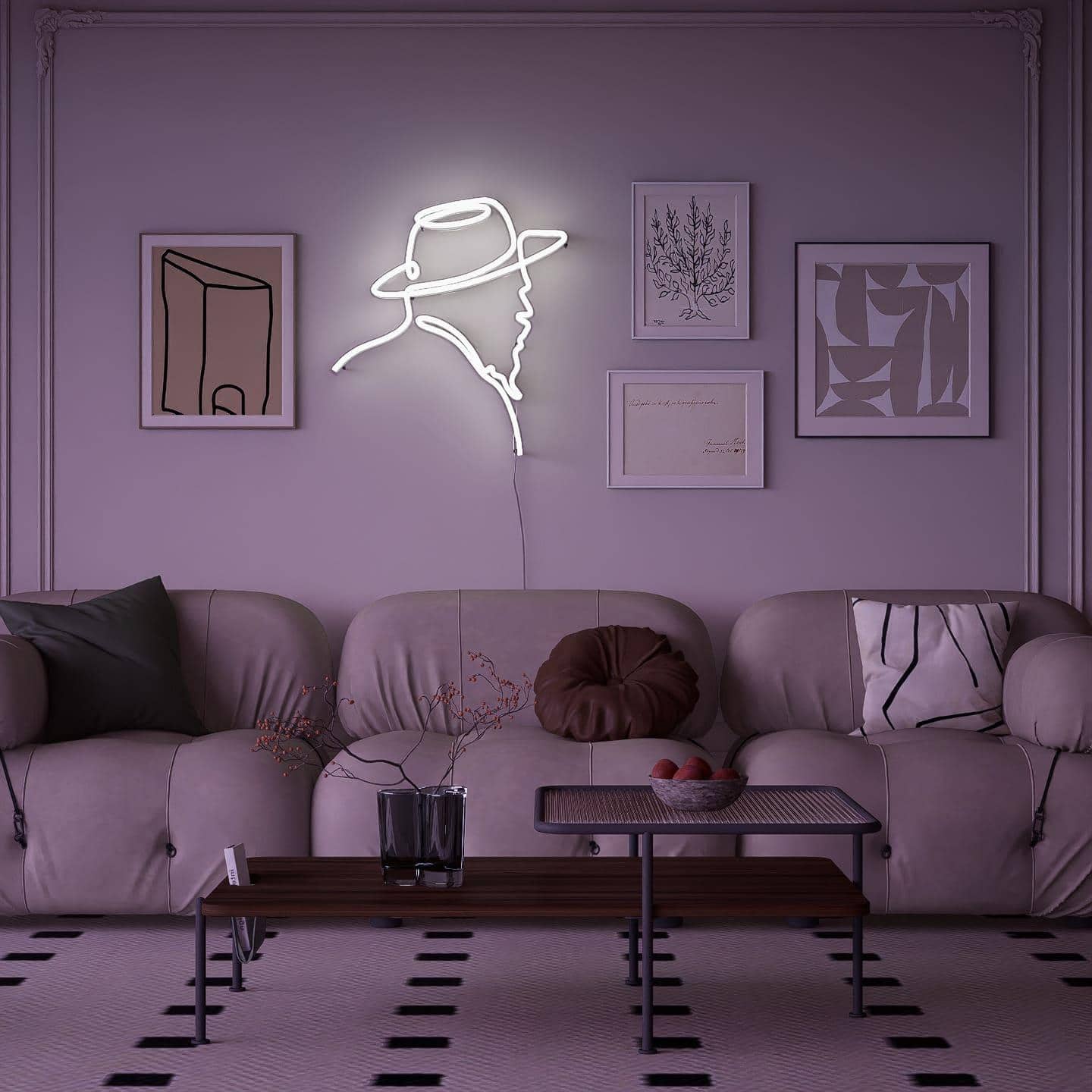 Silent Shoulder Abstract Neon Sign