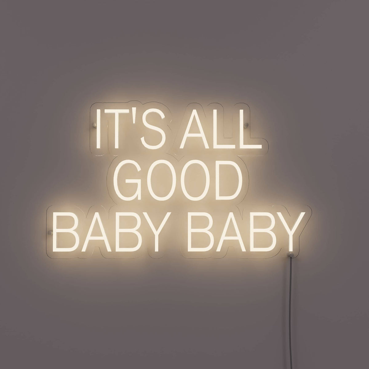 Bar Neon Sign It's All Good Baby Baby — Custom LED Neon Sign & Wall ...