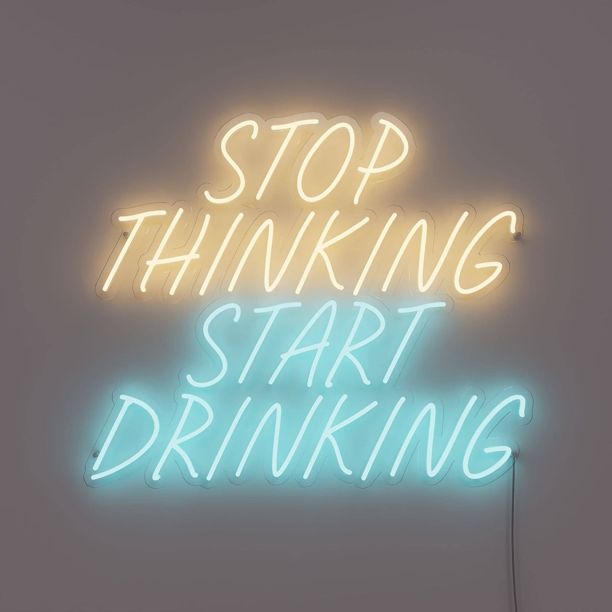 Neon Bar Signs Stop Thinking Start Drinking — NeonsignLife™ | Custom ...