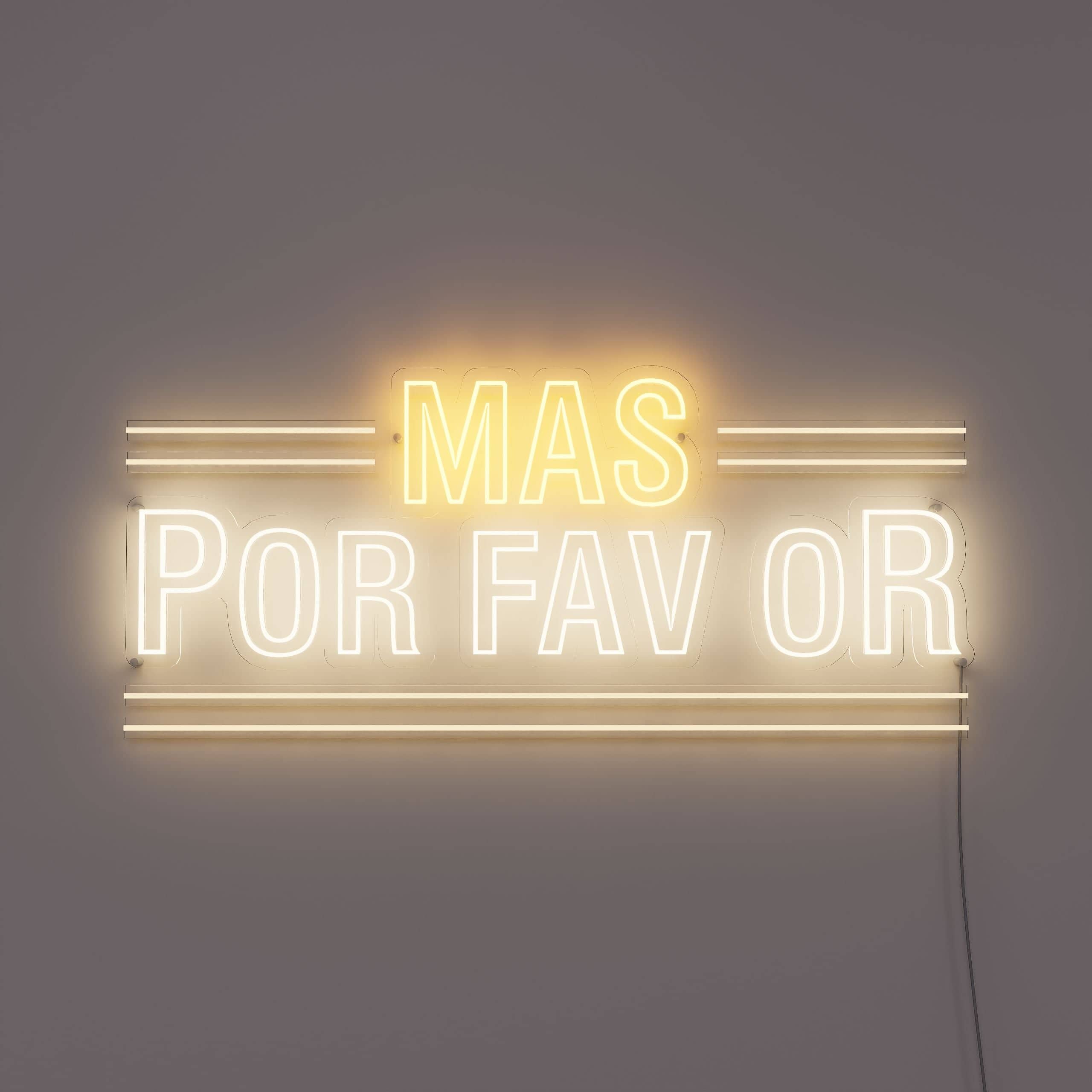 Neon Restaurant Signs Mas Por Favor — NeonsignLife™ | Custom LED Neon ...
